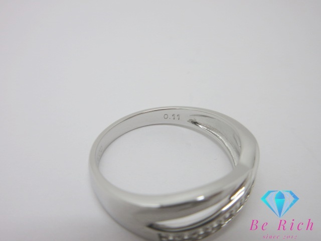 Yahoo!オークション - Pt900 プラチナ ダイヤモンド 0.11ct 付 デザイ...