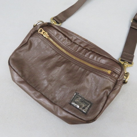 Yahoo!オークション - J301 PORTER/ポーター ポシェット レザー ブラウ...