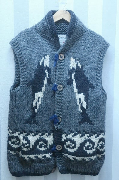 Yahoo!オークション - 4-3985/KANATAカウチンニットベスト カナダ製 カ...