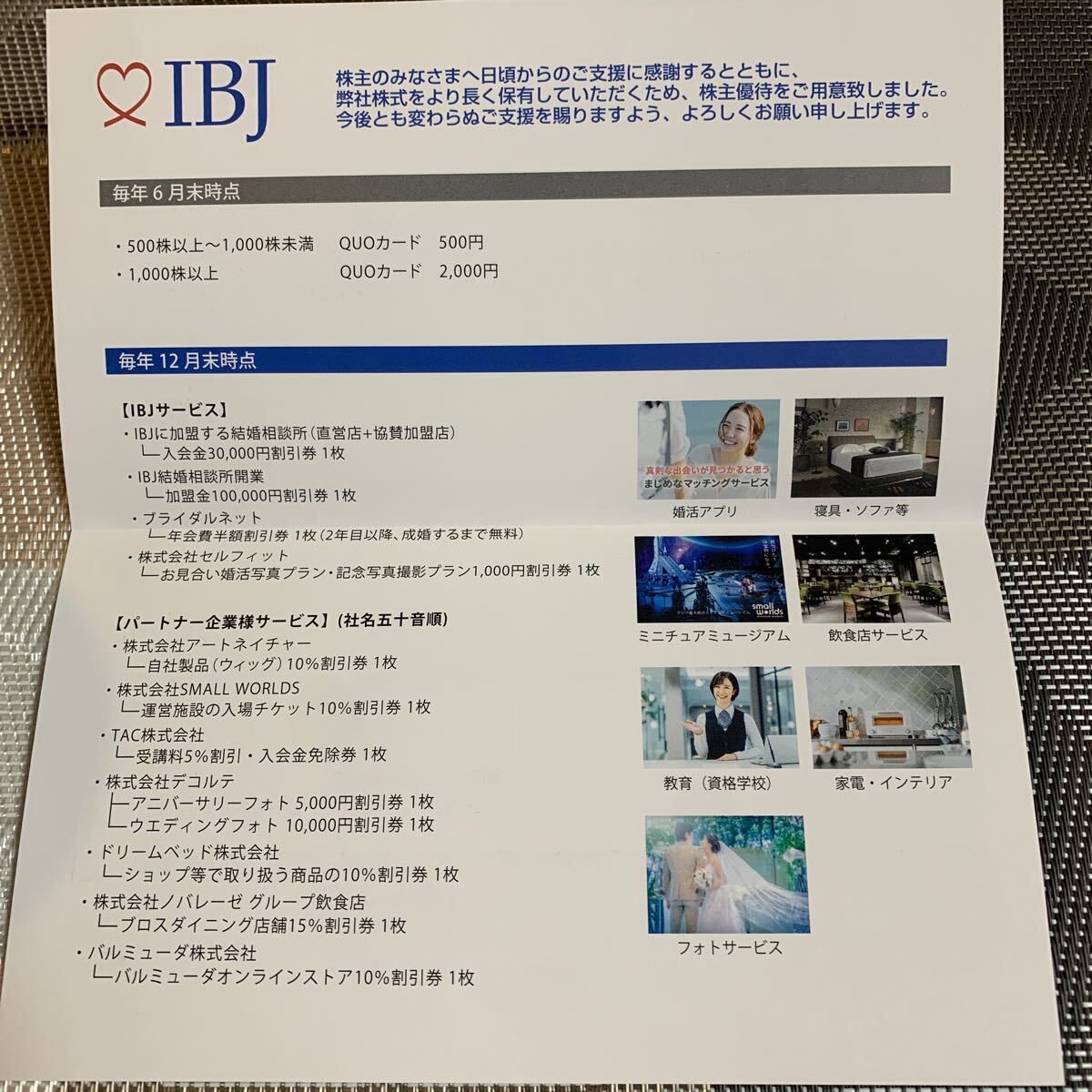 Yahoo!オークション - IBJ 株主優待 12種セット 2026年3月31日期限