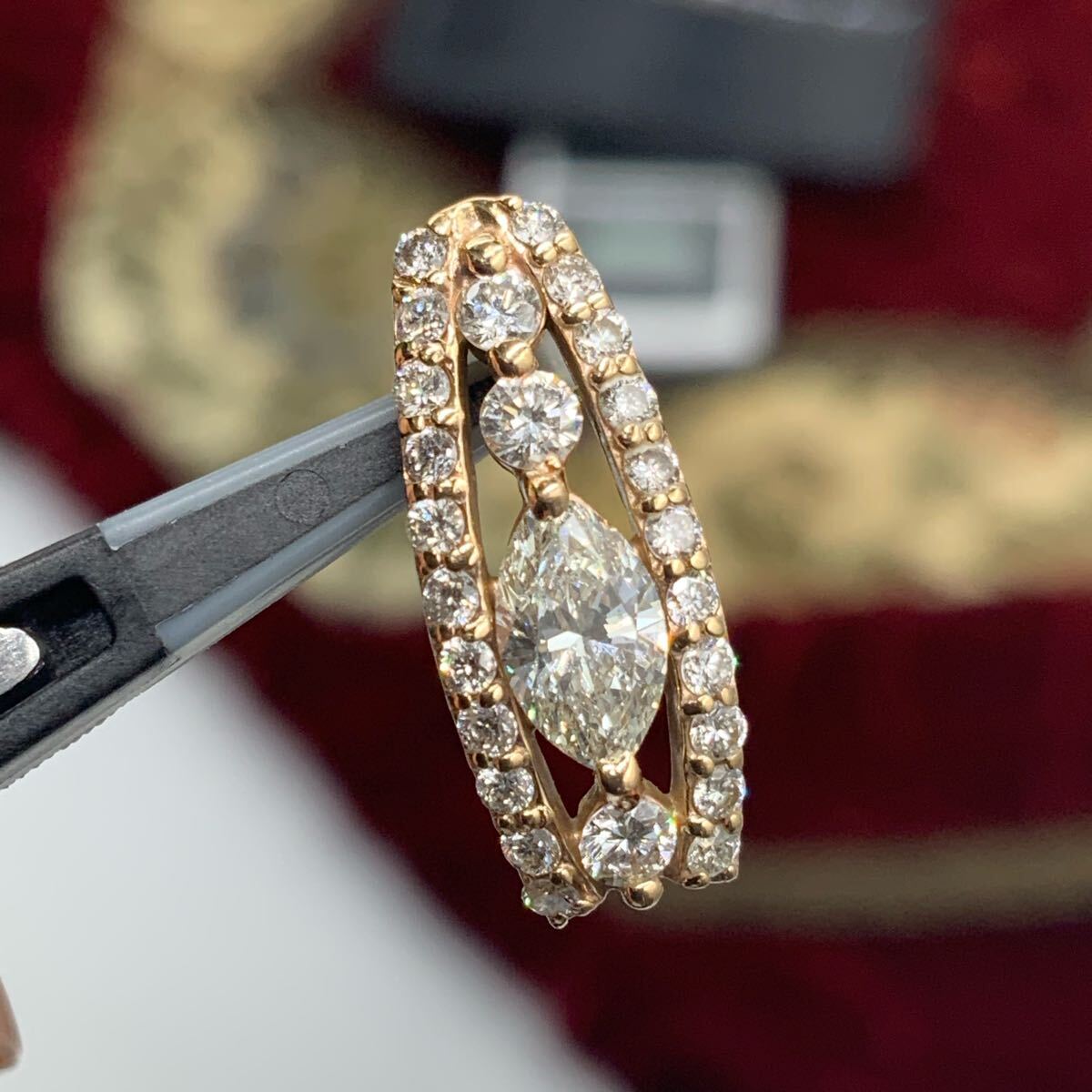 Yahoo!オークション - K18 ピンクゴールド ダイヤペンダント 1.5g 0.32...