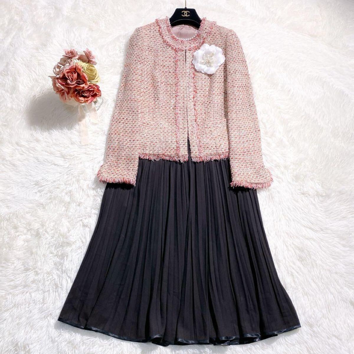 Yahoo!オークション - 良品 ANAYI 23区 ツイードノーカラージャケット ...