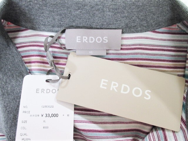 Yahoo!オークション - 新品 ERDOS 半袖 マルチボーダー ニットポロシャ...