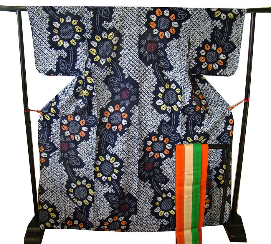 Yahoo!オークション - 夏物 時代屋 美品 裄66.7cm お洒落 鳴海総絞り ...