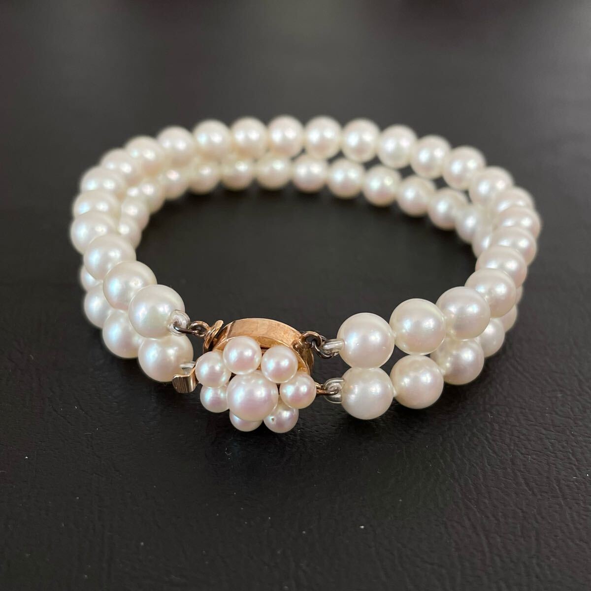 Yahoo!オークション - TASAKI タサキ K14 パール 2連ブレスレット 直径...