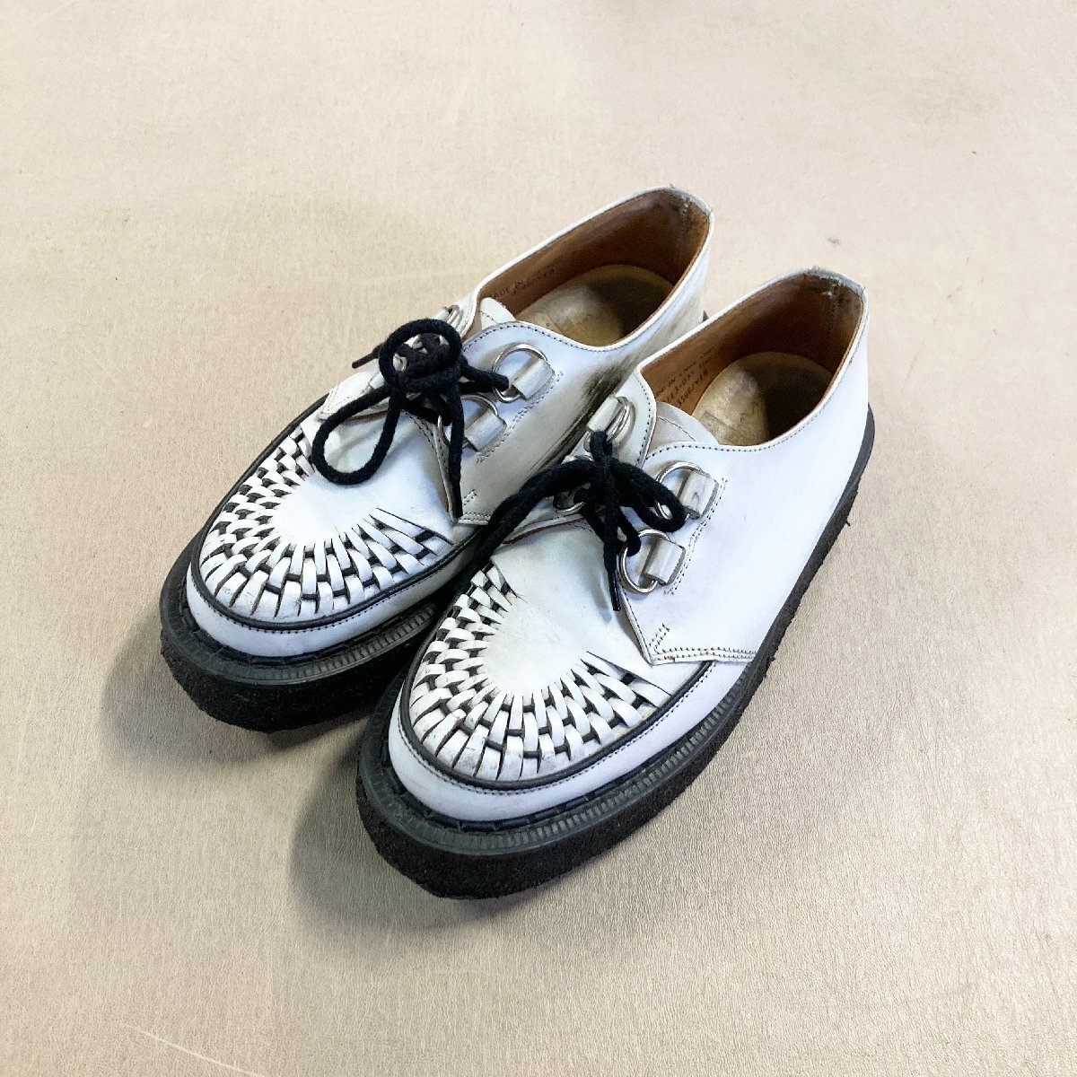 GEORGE COX ジョージコックス ギブソンシューズ ラバーソール 3588 レザー イングランド製 ホワイト UK7 メンズ 1.57kg(26.0cm)｜売買されたオークション情報 ...