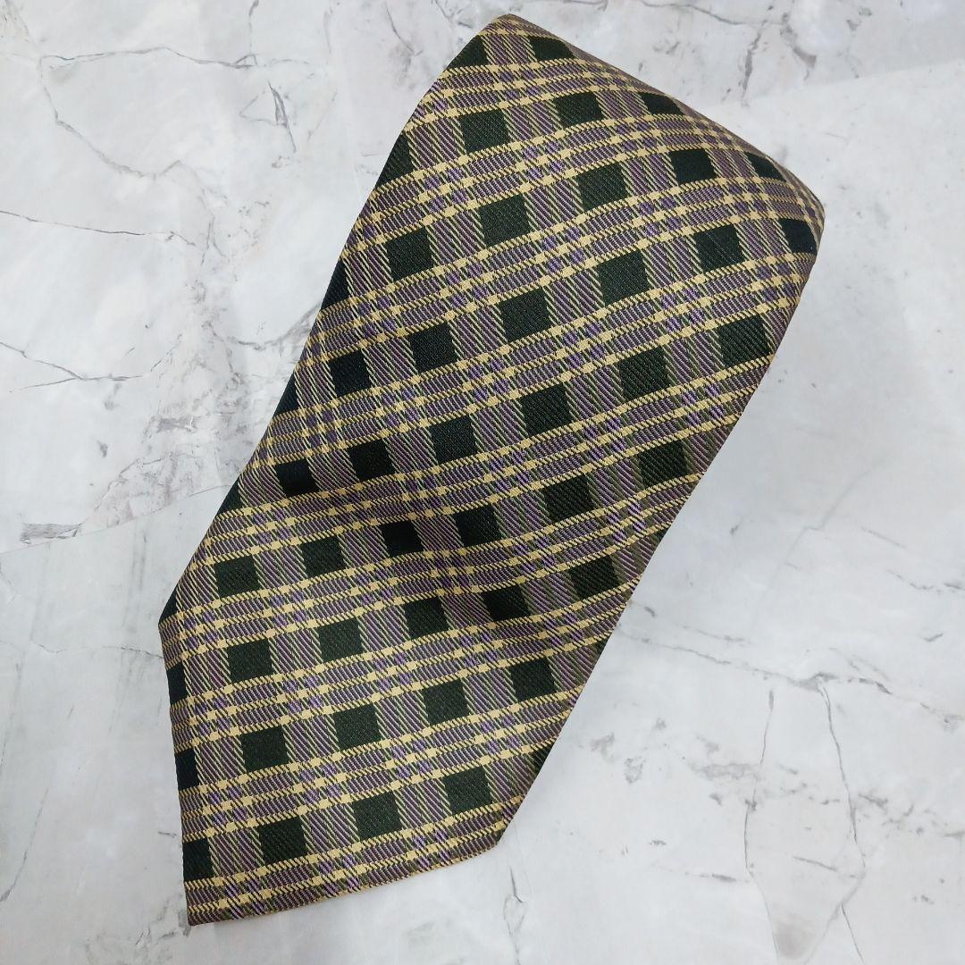 Yahoo!オークション - フェアファクス ネクタイ 緑 薄い黄色 チェック...