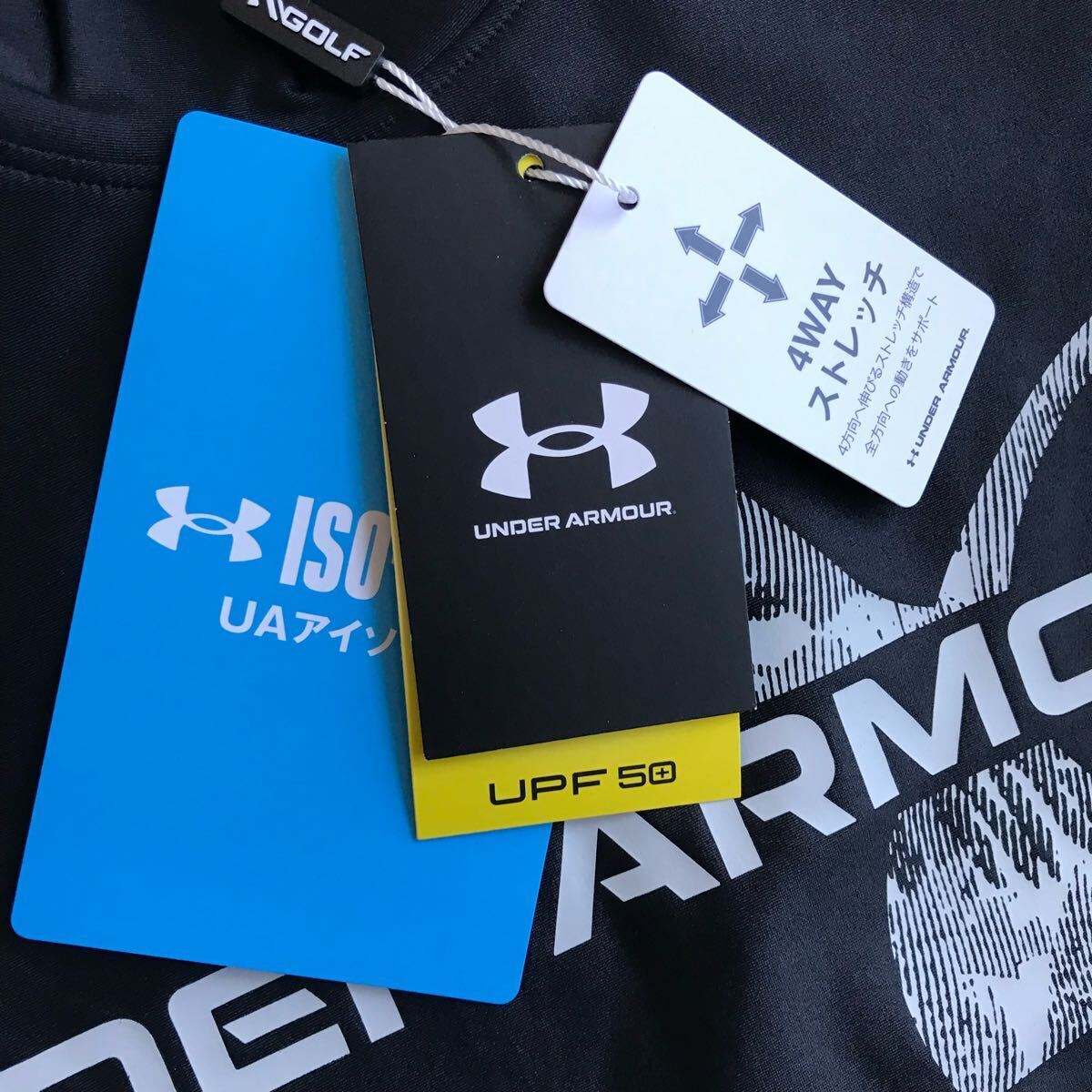 Yahoo!オークション - J106新品【メンズL】黒 アンダーアーマー ゴル...