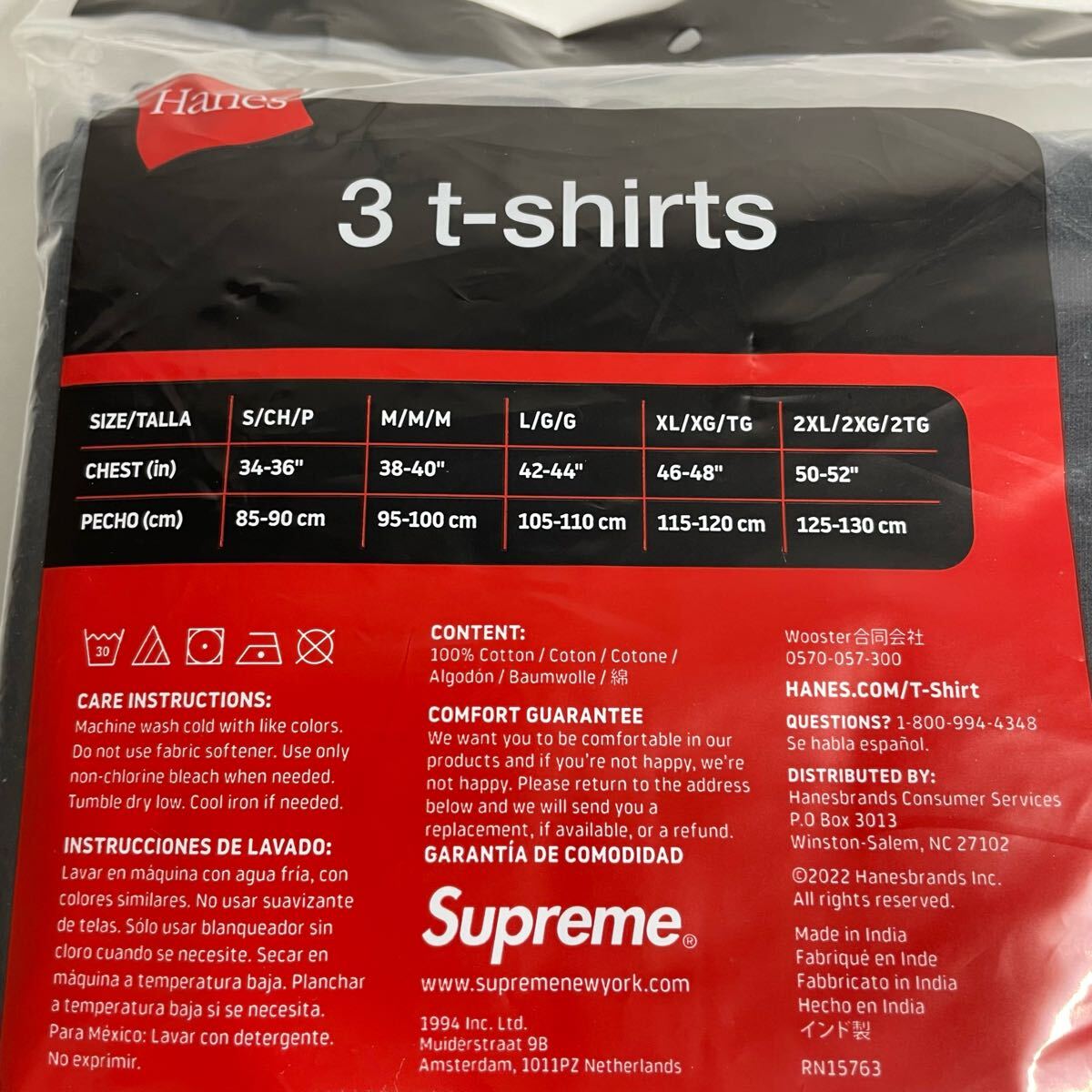 Yahoo!オークション - 25SS Supreme Hanes Tagless Tees 3Pack White M...