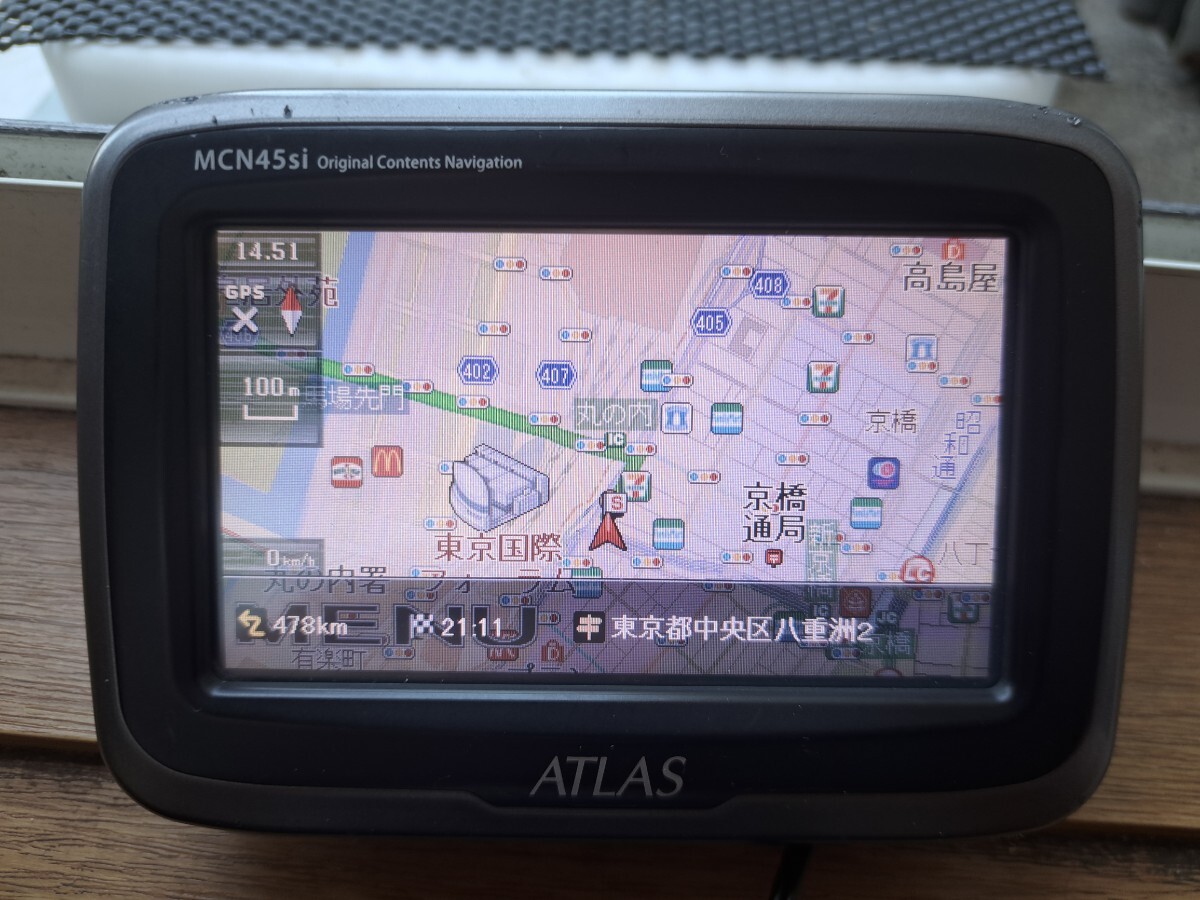 日本代購代標第一品牌【樂淘letao】－ATLAS ユピテル MCN45si 12v GPS アンテナ【6枚目写真参照】確認済み 電池消耗有り 動作確認済み 説明書付き ナビ バイク