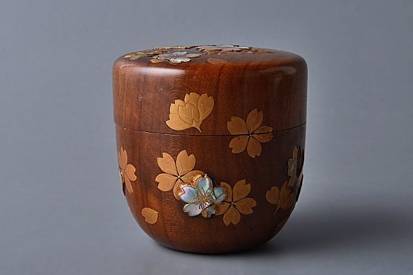 Yahoo!オークション - t-k410【和み】茶道具 芳斎 桜模様螺鈿棗 検 茶...