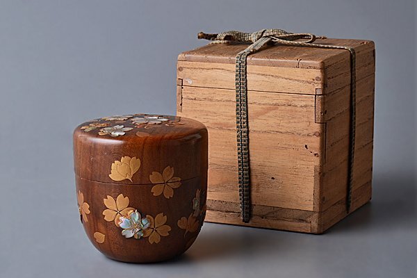 Yahoo!オークション - t-k410【和み】茶道具 芳斎 桜模様螺鈿棗 検 茶...