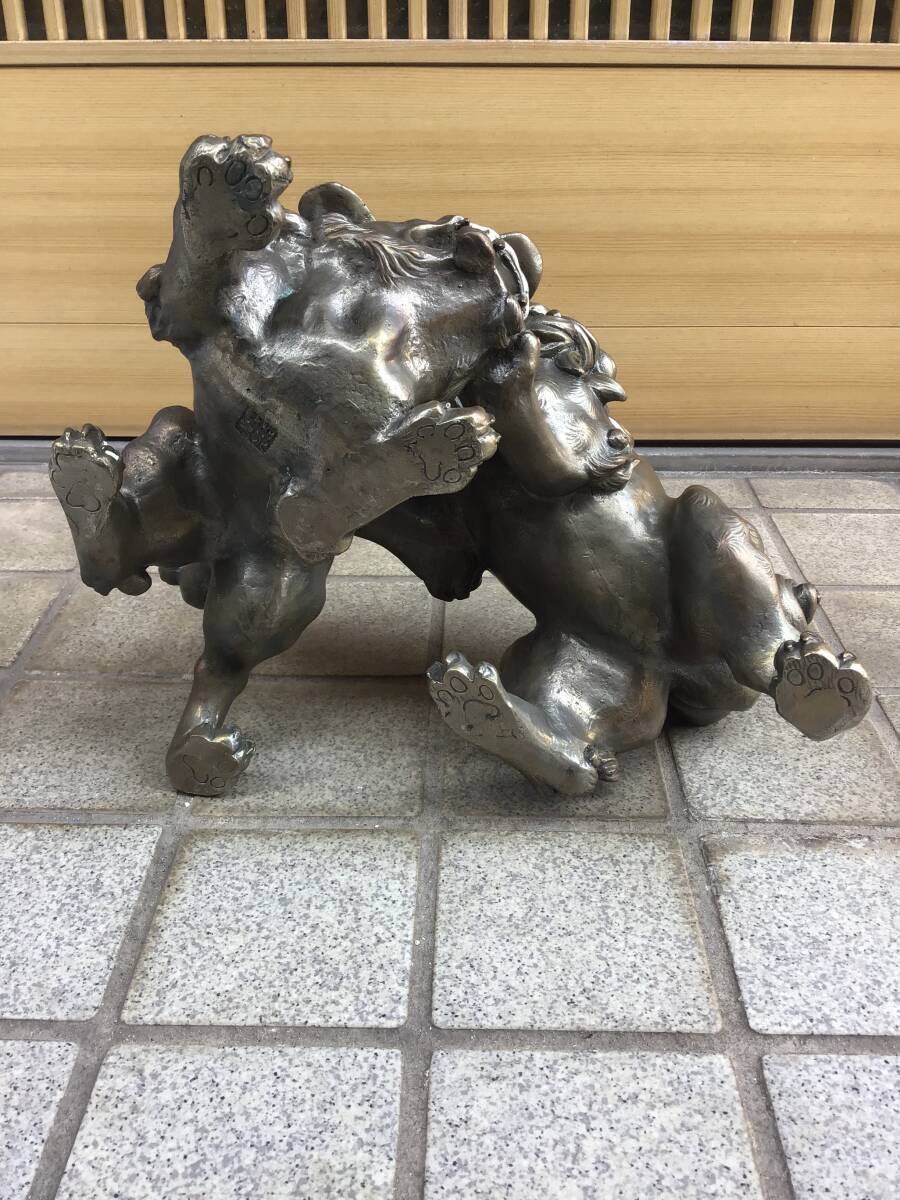 Yahoo!オークション - 銀製唐獅子置物 9.3kg