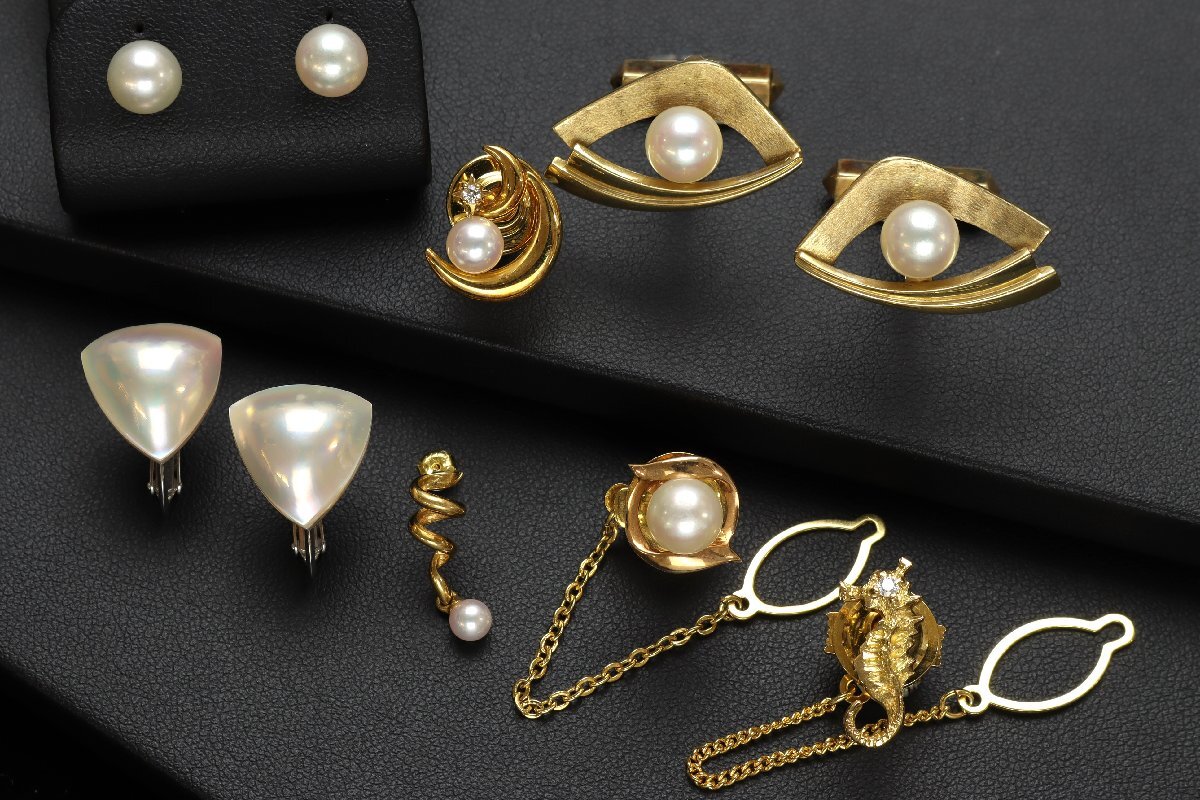 おたからや K18 K18WG K14 タサキ ミキモト刻印ジュエリー 7点 約23.9g 真珠イヤリング等 B-YA00529(イエローゴールド)｜売買されたオークション情報、yahooの ...