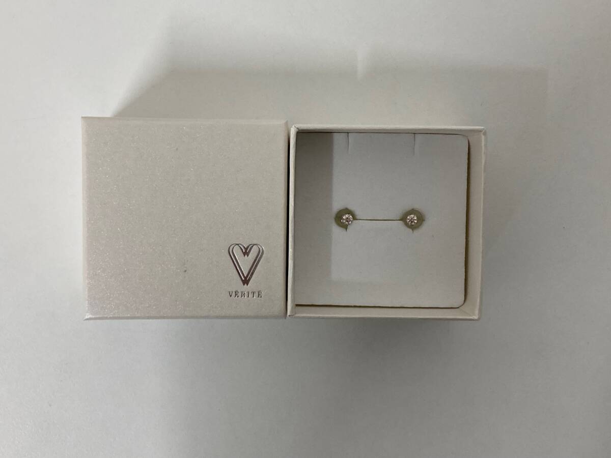 Yahoo!オークション - VERITE Pt900 ダイヤモンド付きピアス ベリテ プ...