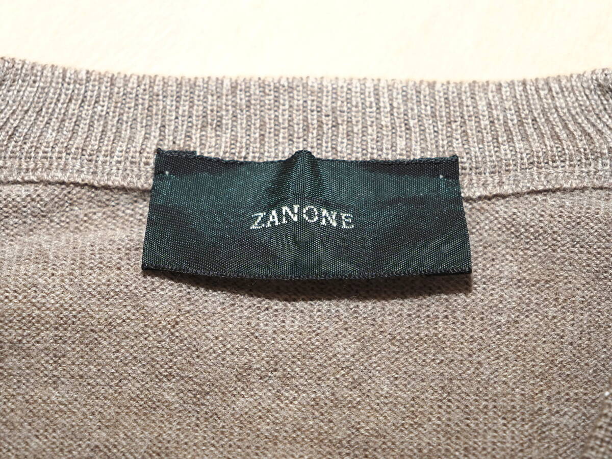 Yahoo!オークション - ZANONE ザノーネ Vネックウールニット46グレーベ...