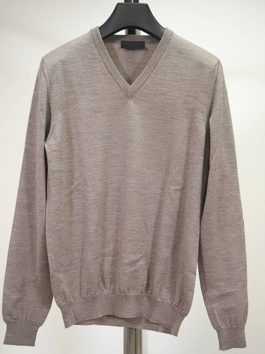 Yahoo!オークション - ZANONE ザノーネ Vネックウールニット46グレーベ...