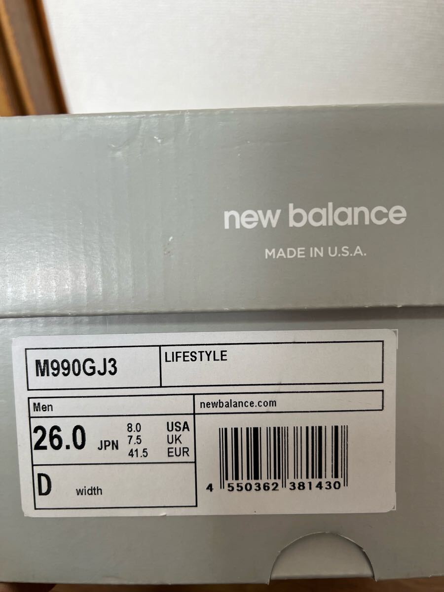 Yahoo!オークション - 【美品】New Balance M990GJ3 26cm ニューバラン...