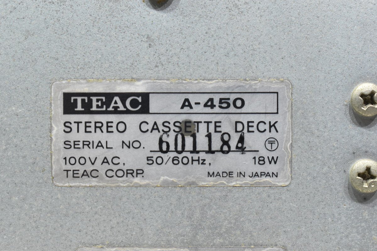 Yahoo!オークション - 【J】TEAC A-450 カセットデッキ ティアック 303...