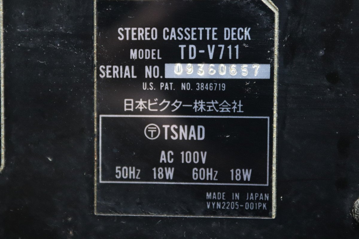 Yahoo!オークション - 【D】Victor TD-V711 カセットデッキ ビクター 0...