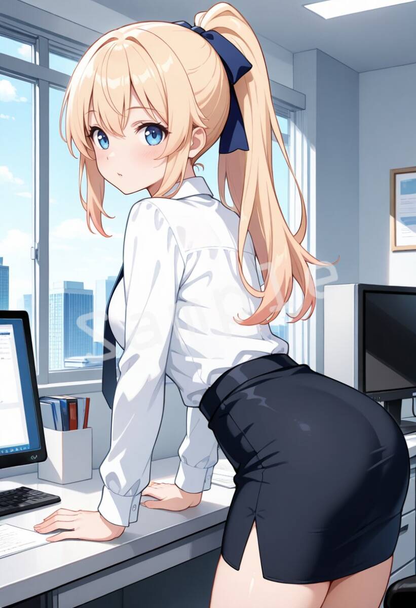 Yahoo!オークション - オリジナル 橙髪 OL オフィスレディ ユニフォー...