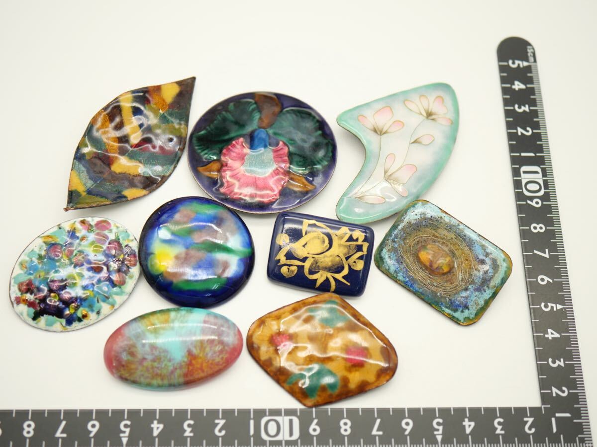 Yahoo!オークション - 【B99】焼き物系 ブローチ 七宝焼 九谷焼 九谷焼...