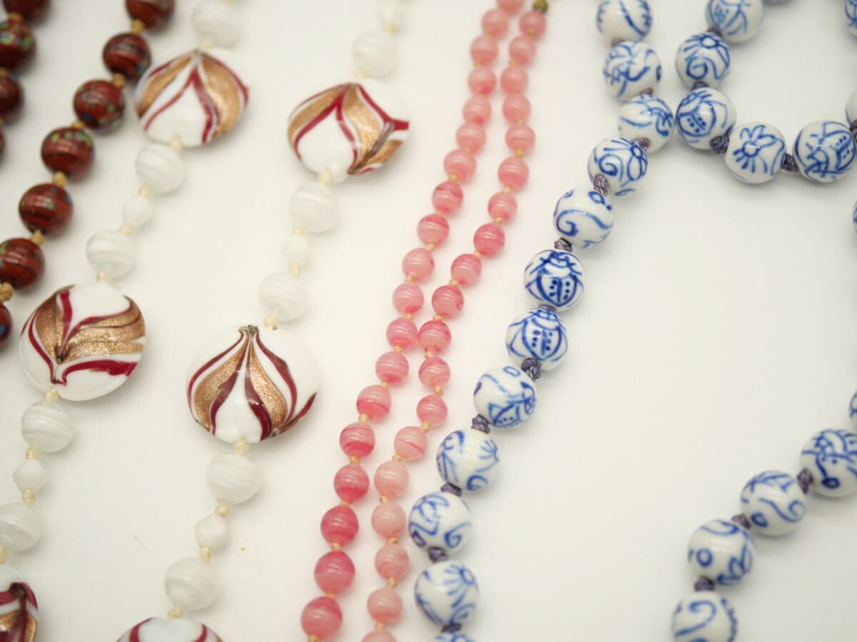 Yahoo!オークション - 【B86】ガラス 焼き物 ネックレス ヴェネチアン ...