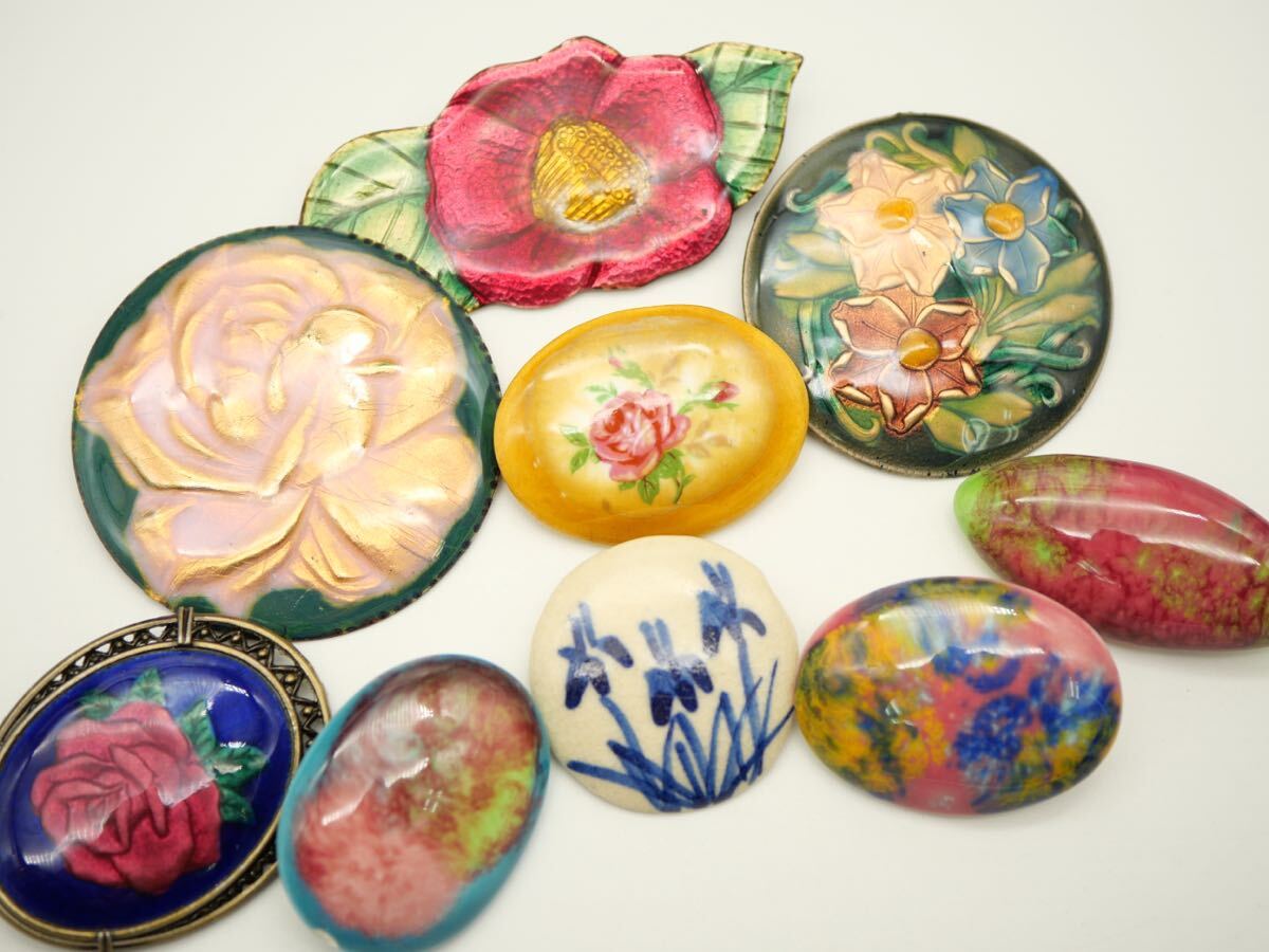 Yahoo!オークション - 【C46】焼き物系 ブローチ 七宝焼 九谷焼 九谷焼...