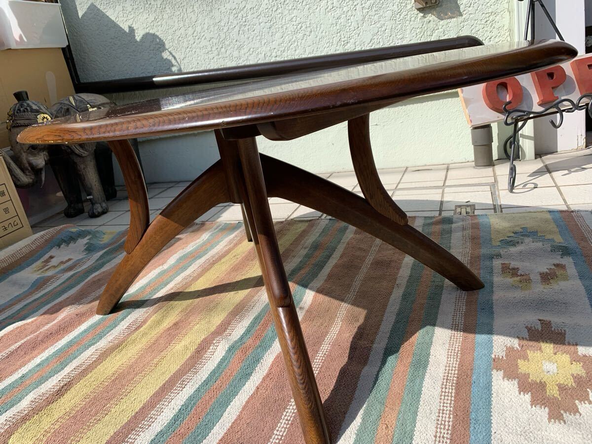 Yahoo!オークション - N03-68 カリモク Chitano ローテブル 楕円 昭和...