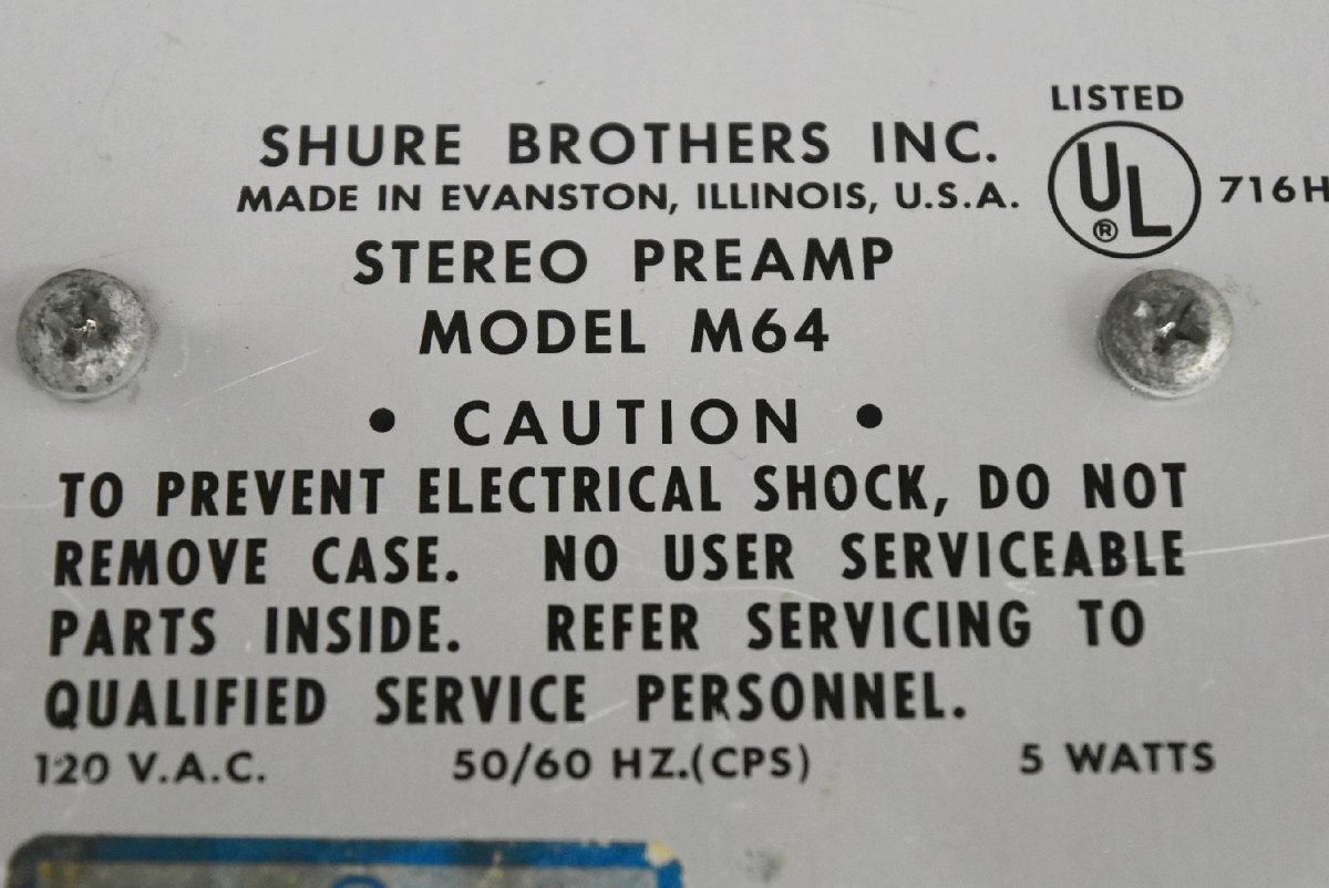 Yahoo!オークション - 【G】SHURE M64 ② フォノイコライザー シュアー ...