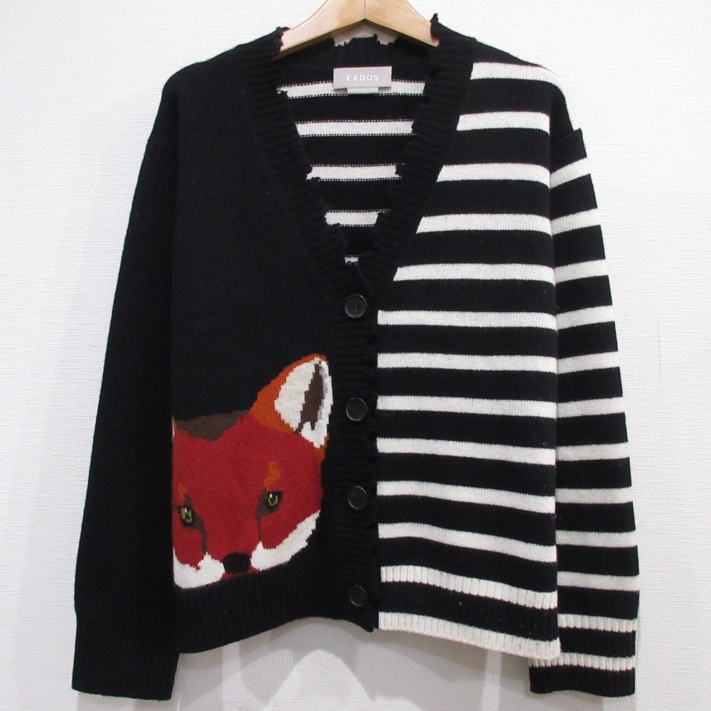 Yahoo!オークション - 美品 ERDOS オルドス ボーダー×アニマル柄 ダメ...