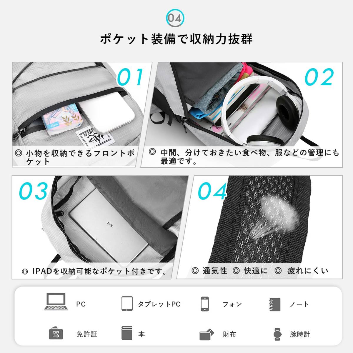 Yahoo!オークション - 旅行 収納袋付き 163g 軽量 防水 15L リュック ...