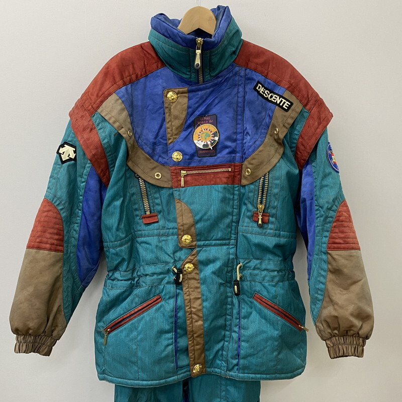 TEI 現状渡し品 DESCENTE VINTAGE SKI SET UP OFFICIAL SUPPLIER SPAIN TEAM スキーウェア Lサイズ 120-250312-YO-24 ...