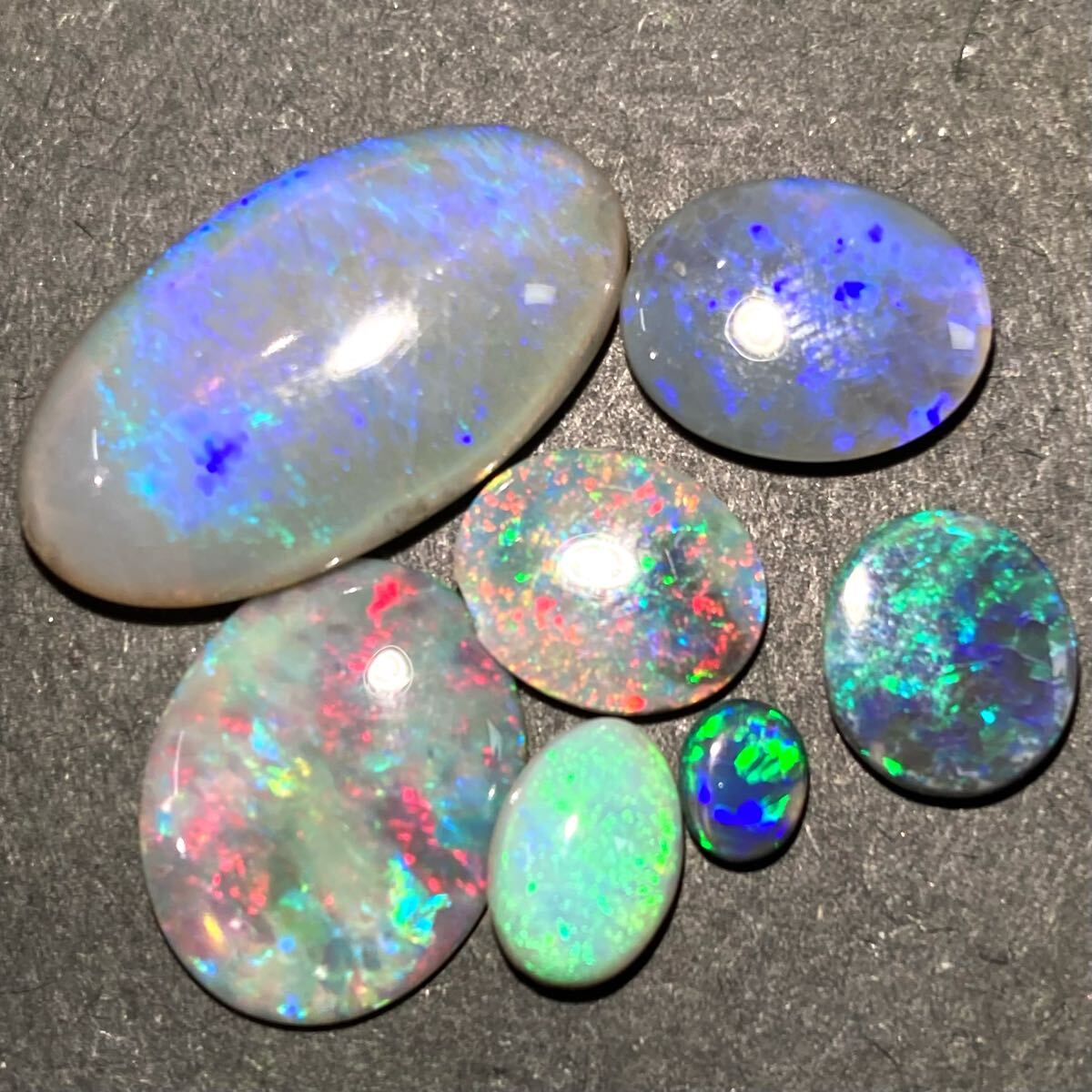 Yahoo!オークション - 1円〜 遊色効果 （天然ブラックオパールおまとめ...