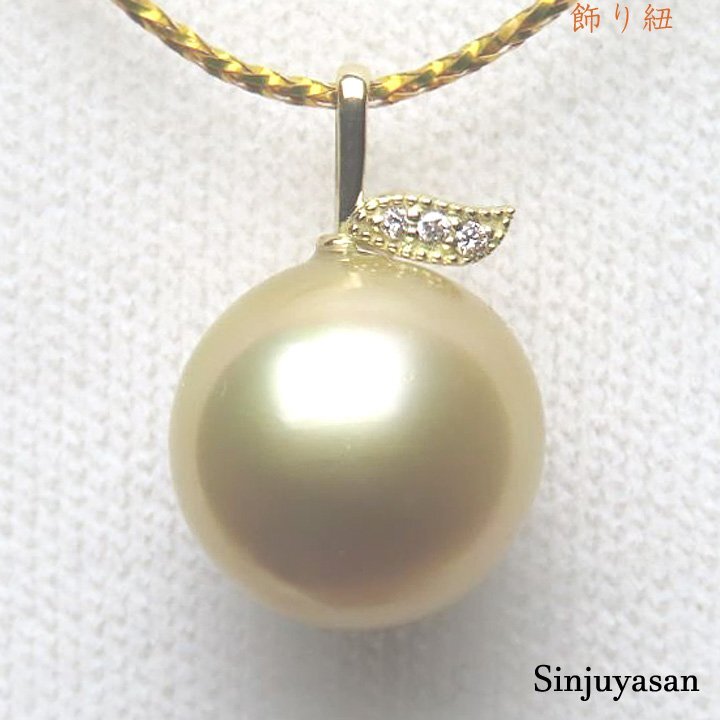 真珠屋さん ナチュラル 天然ライトゴールド 11.8mm 白蝶真珠 ダイヤモンドD0.01ct K18ペンダントトップ パール 18金(白蝶（しろちょう）真珠)｜売買されたオークション情報 ...