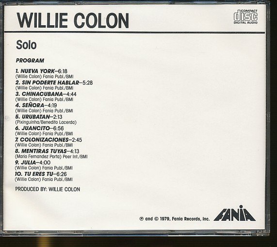 Yahoo!オークション - JA897 ウィリー・コローン(WILLIE COLON)「SOLO...
