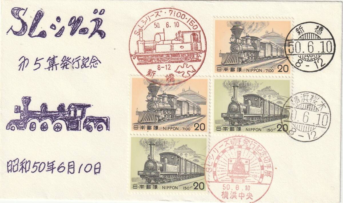 Yahoo!オークション - FDC 1975年 SLシリーズ 第5集 20円...