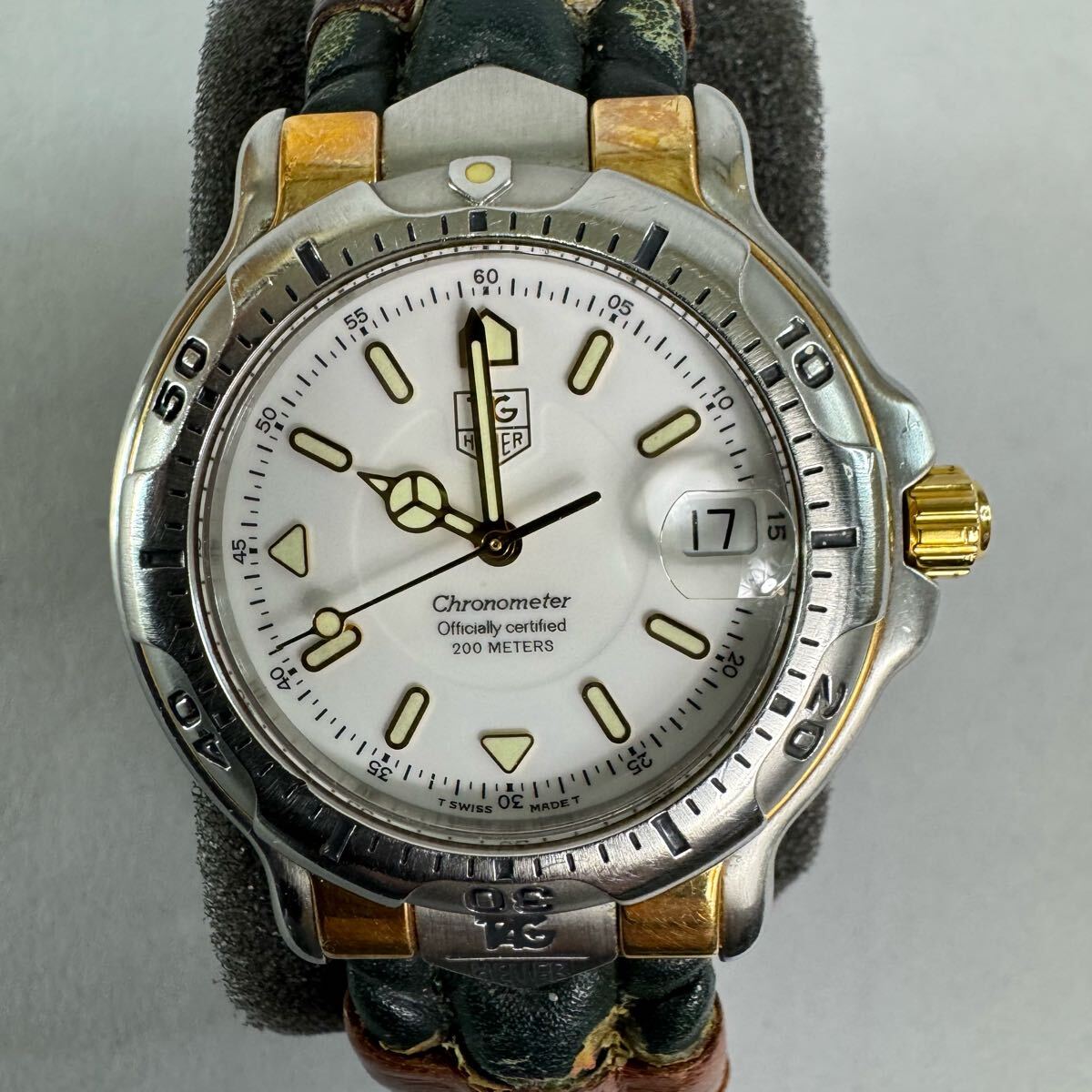 TAG HEUER Chronometer タグホイヤー クロノメーター 200M 6000シリーズ WH5151-K1 AT 白文字盤 レザーベルト(その他)｜売買されたオークション情報 ...