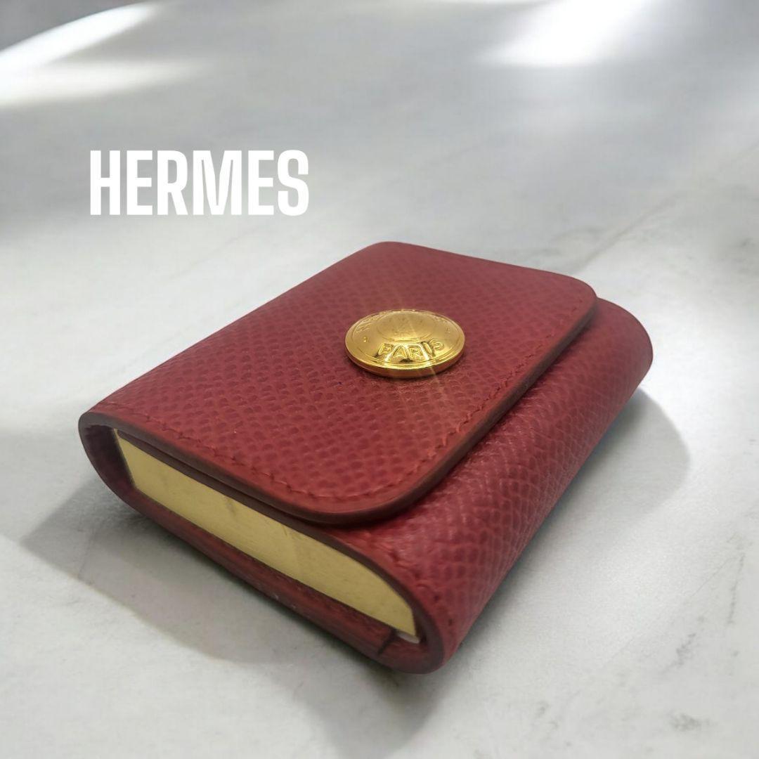 Yahoo!オークション - HERMS 付箋ケース ボルドー エルメス