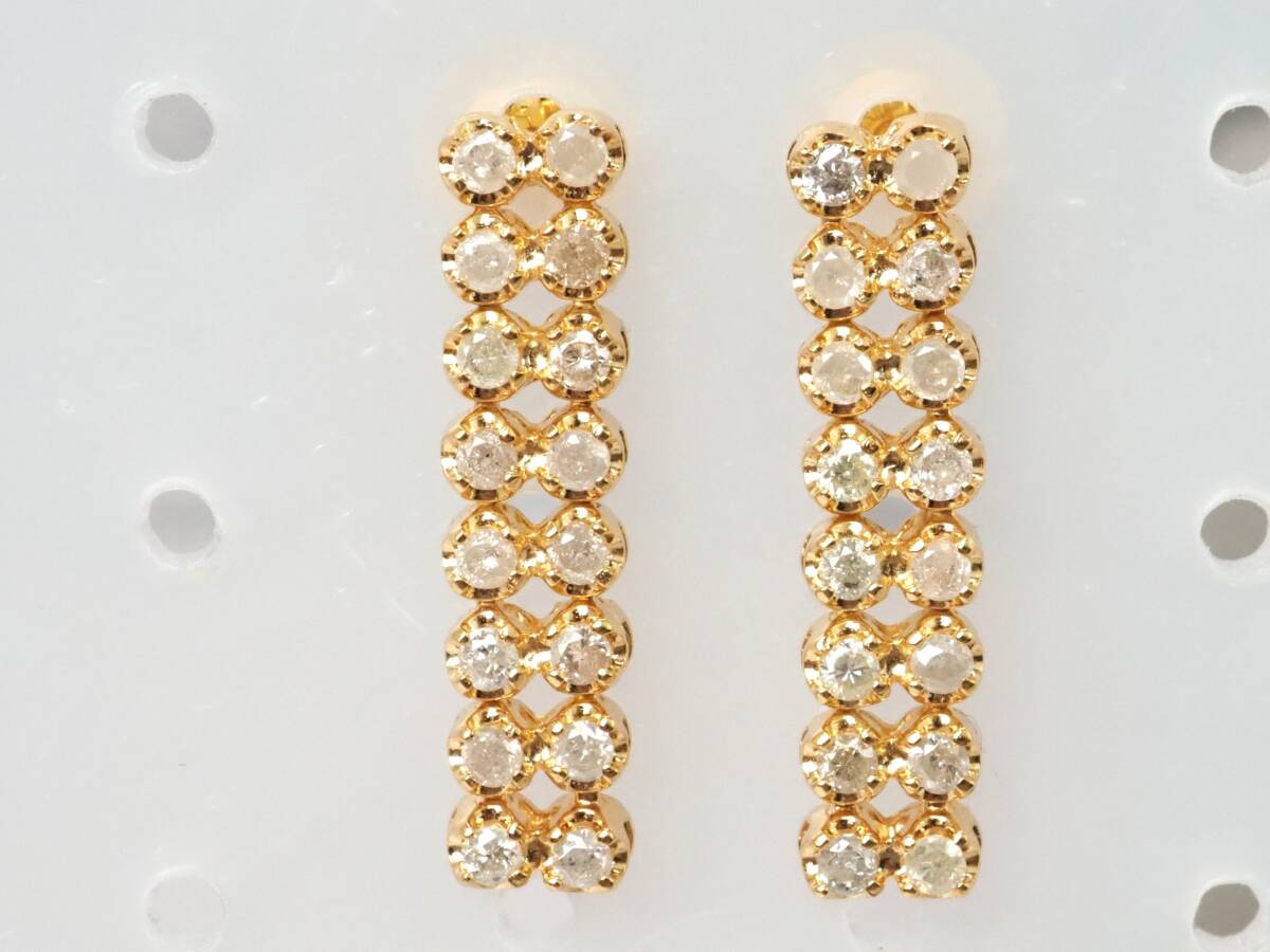 Yahoo!オークション - 【6541D】K18 天然ダイヤモンド 計0.52ct/0.26ct...