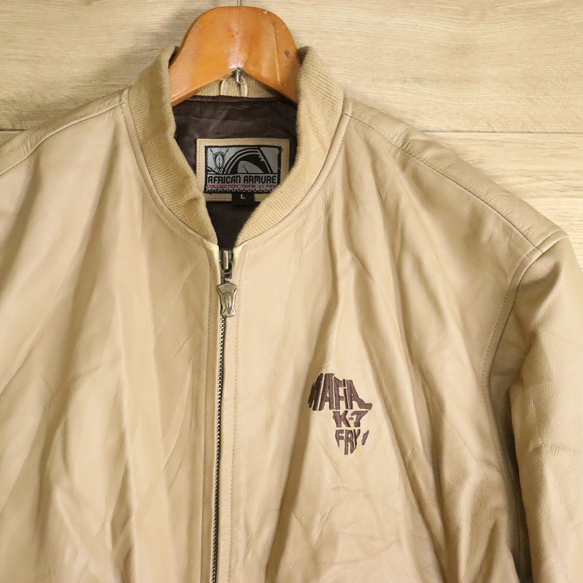 M8K/Y3.18-3 ユーロ古着 AFRICAN ARMURE レザーブルゾン レザー M8K/Y3.18-3 ユーロ古着 AFRICAN ARMURE レザーブルゾン レザー