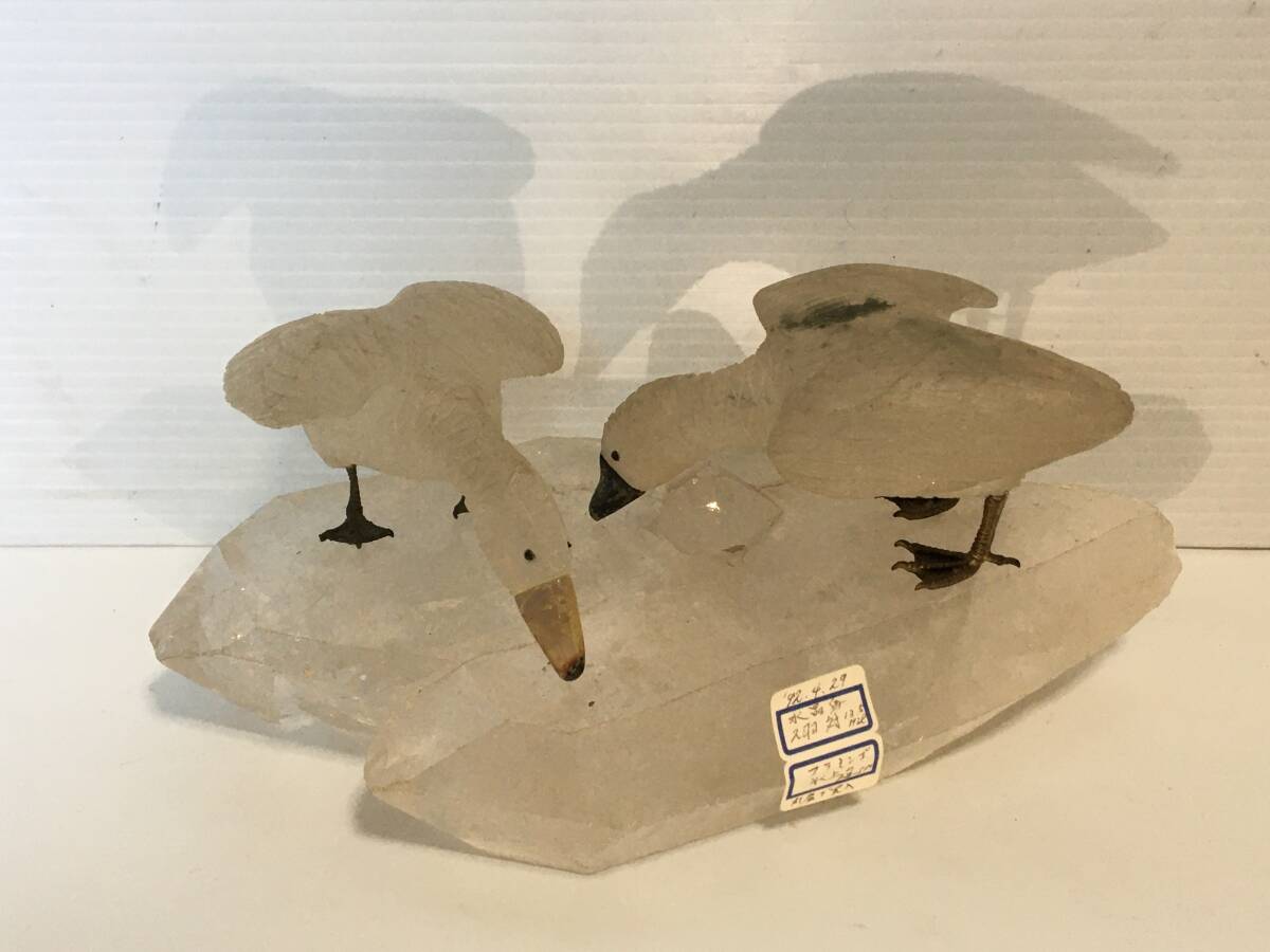 Yahoo!オークション - H222 天然石 パワーストーン 白鳥 2羽 番 水晶 ...