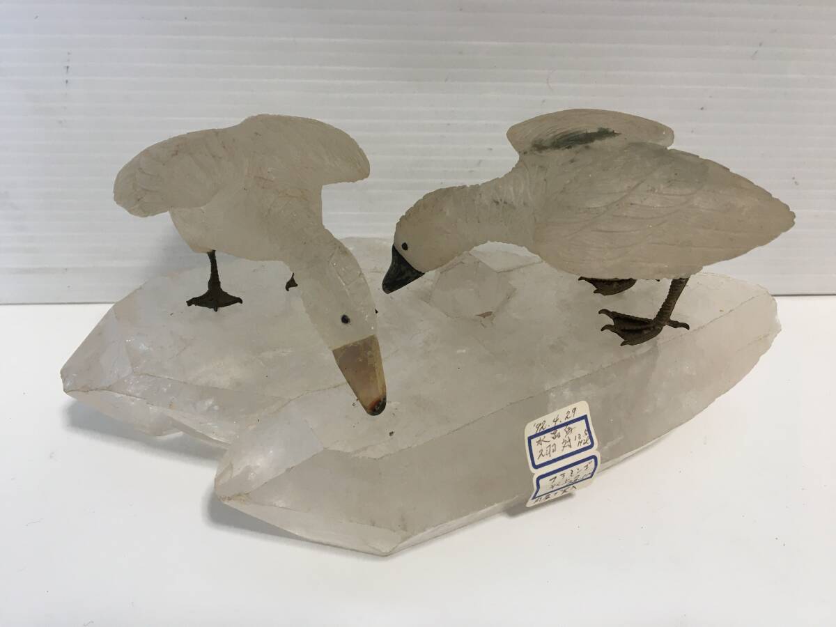 Yahoo!オークション - H222 天然石 パワーストーン 白鳥 2羽 番 水晶 ...