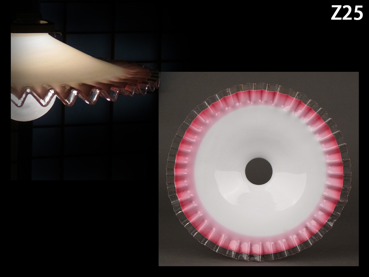 Yahoo!オークション - Z25 大正～昭和初期 金赤縁 フリル 平形 電笠/電...