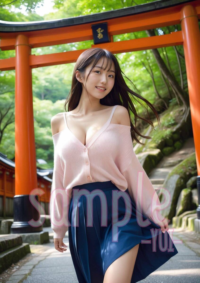 Yahoo!オークション - 【結衣-ゆい-】 高画質 一点物 AI 美女 A4 ポス...