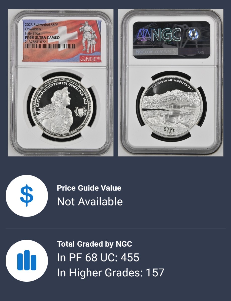 Yahoo!オークション - 1円スタート 銀貨 2023年 スイス 現代射撃祭 オ...