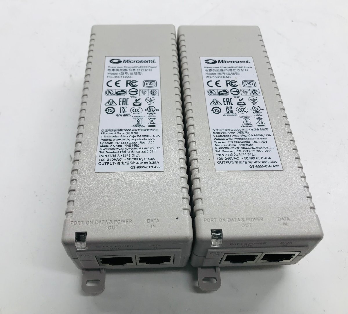 Yahoo!オークション - 中古良品 2個セット Microsemi PoEインジェクタ ...