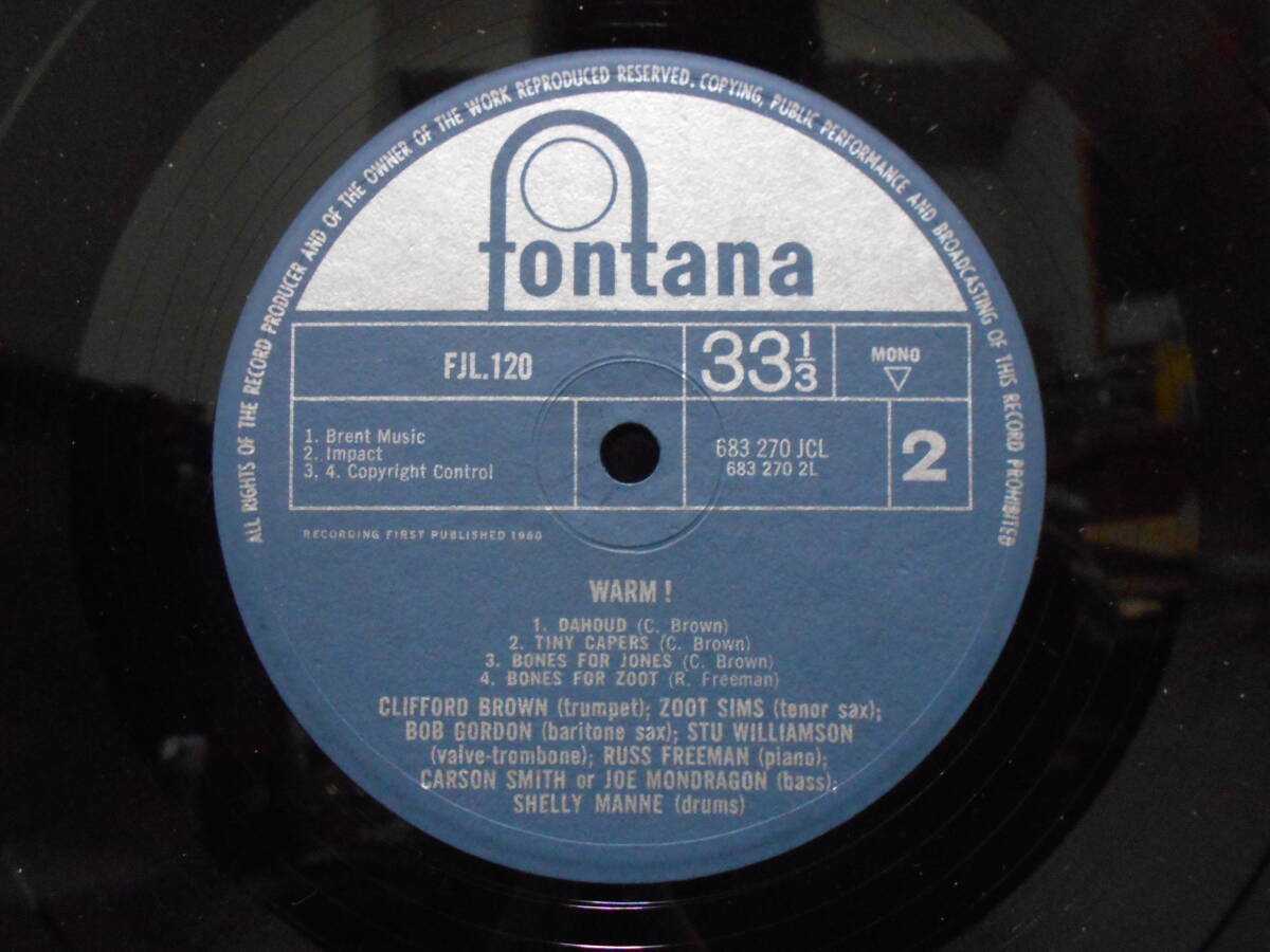 Yahoo!オークション - UK FONTANA MONO初期盤 CLIFFORD BROWN／WARM 美...