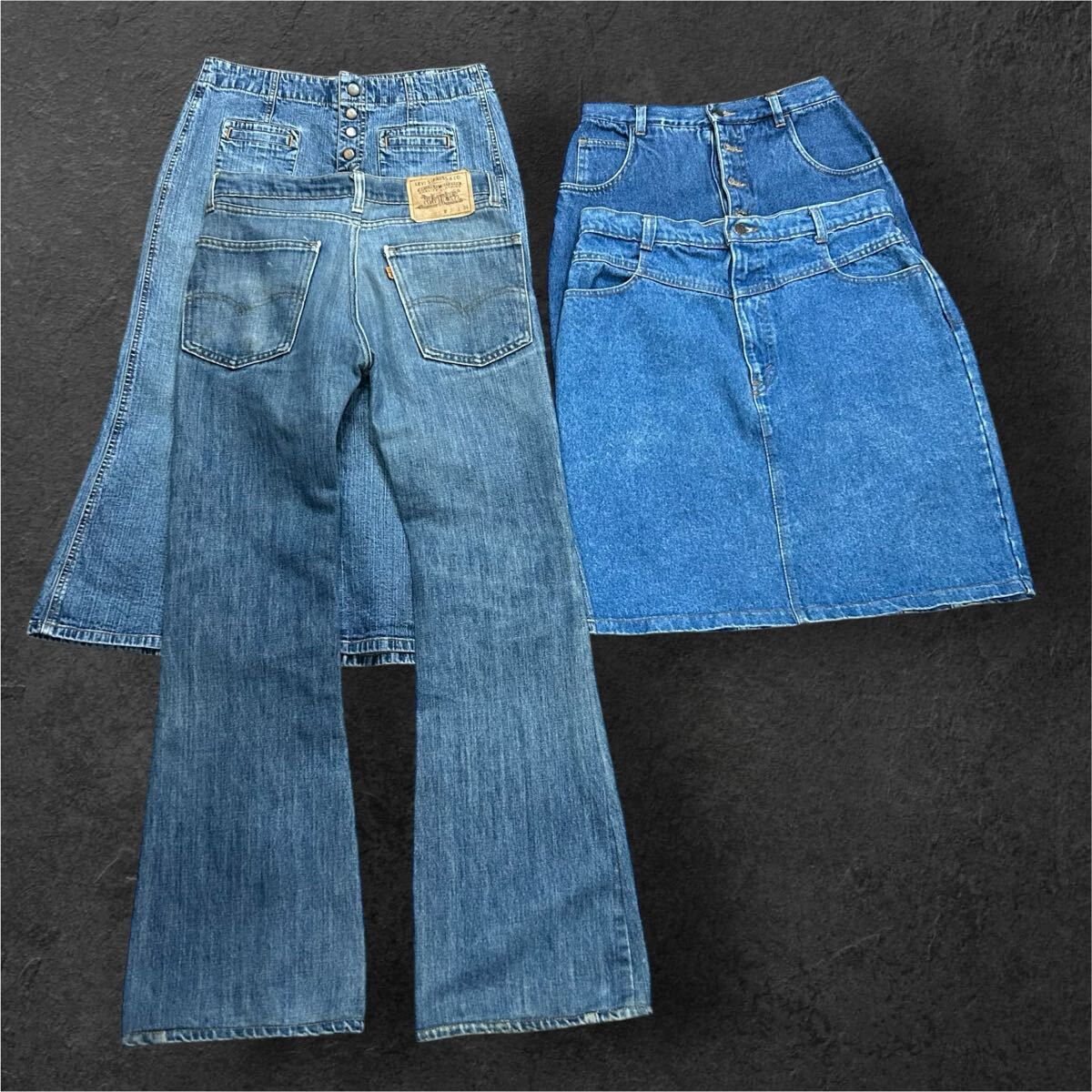 USA アメリカ 古着 卸 まとめ アソート 売り 70s 80s ボタン裏 8 TALON zip Levi's デニム パンツ OLD GAP その他 スカート 4着(リーバイス)｜売買さ ...