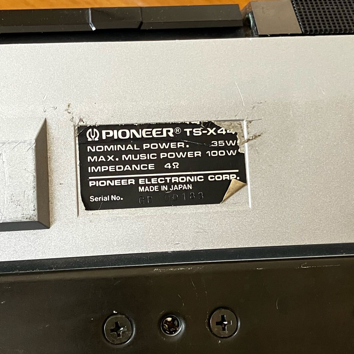 Yahoo!オークション - パイオニア TS-X44 4wayスピーカー 据置型 BOX型